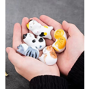 STJDM APULM Cat chopstick holder Lucky cat Lucky cat Penrest chopstick holder Cat chopstick pillow Ceramic cute decoration Ideal for taverns, family dining tables, living rooms