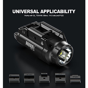 Feyachi HL-20 Pistol Light 1000 Lumen Upgrade LED Weapon Light Compact Rail Mounted Handgun Tactical Flashlight Rail Locating Keys for Picatinny