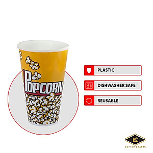 Better crafts Set of 6 Yellow popcorn bowl tubs. 7 x 4.5 inches. Perfect for having a movie night at home, parties, and more!