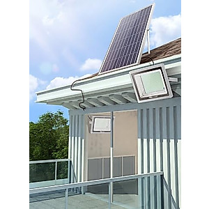 ZXXHNNAIH Solar Street Light Aluminum IP67 Waterproof Solar Street Lights Outdoor,with Remote Control 30ft Cable for Camping Basketball Court