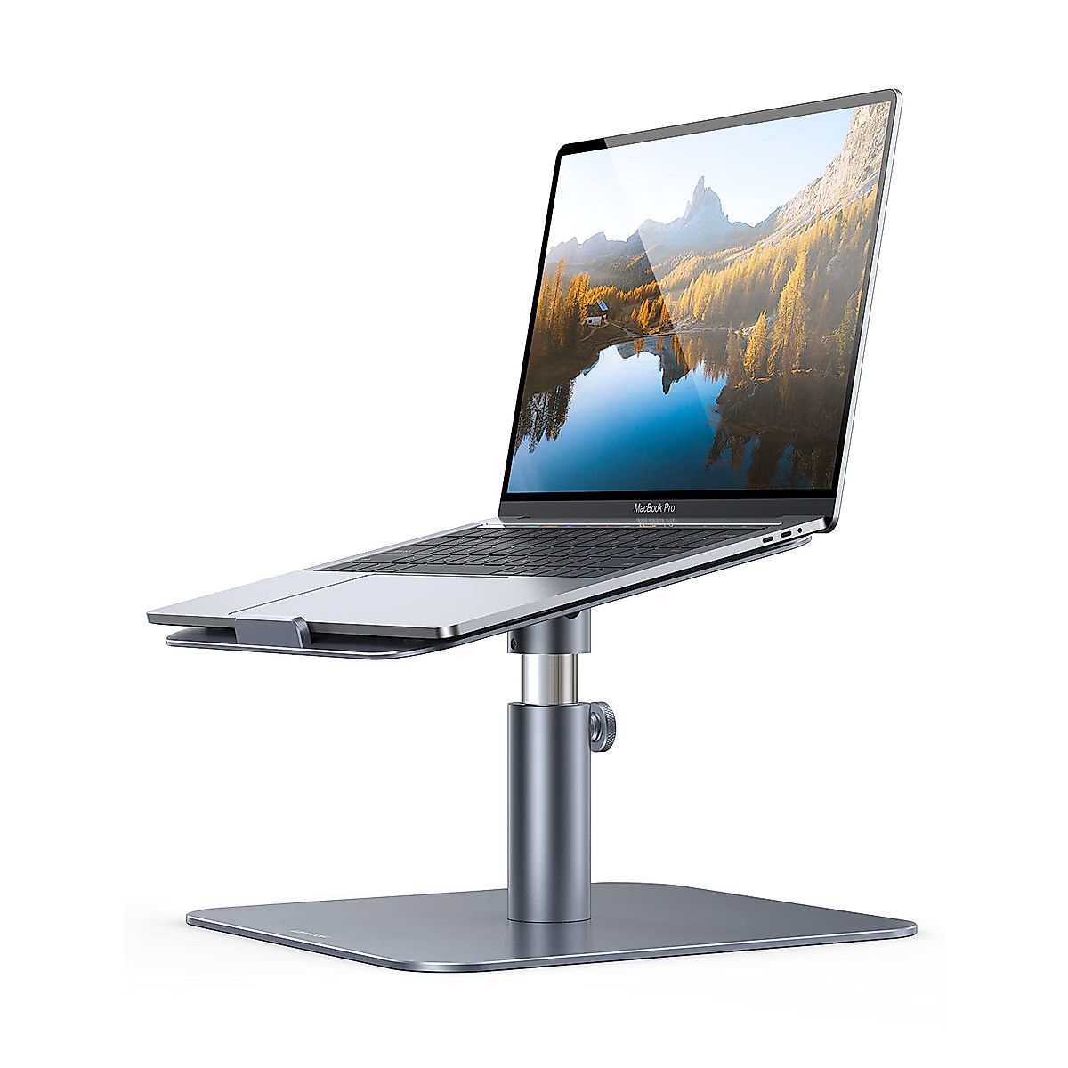 Lamicall Laptop Stand, Swivel Computer Holder Multi-Angle Height Adjustable, Ergonomic 360 Rotating Notebook Desk Riser, Compatible with 10-17" Laptop, Such as MacBook Air Pro, Dell XPS, HP, Gray