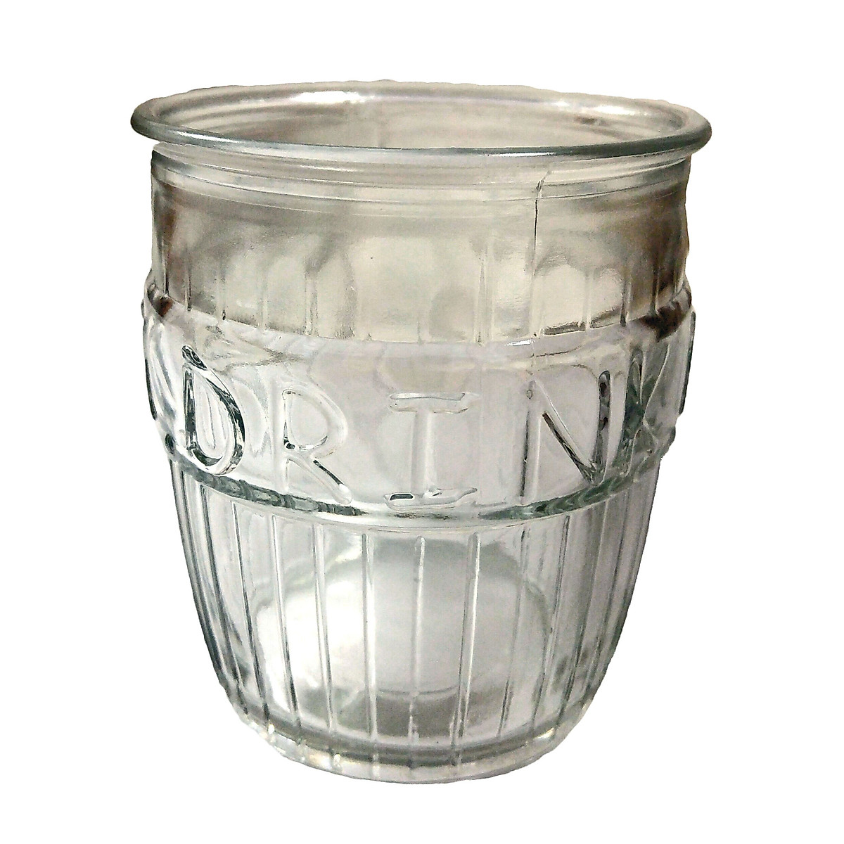 Set of 4 Circleware Clear Glass 14 oz Embossed Drink Glasses (Set of 4)