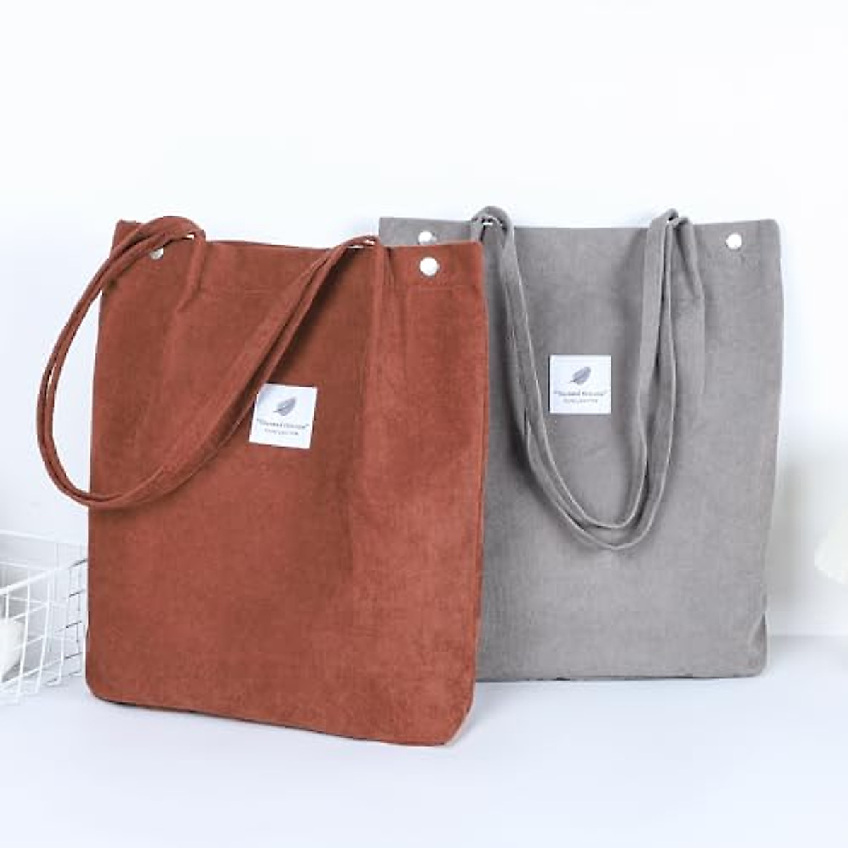 WantGor Large Corduroy Totes Bag Women's Casual Purses Work Handbags Big Capacity Shopping Bag