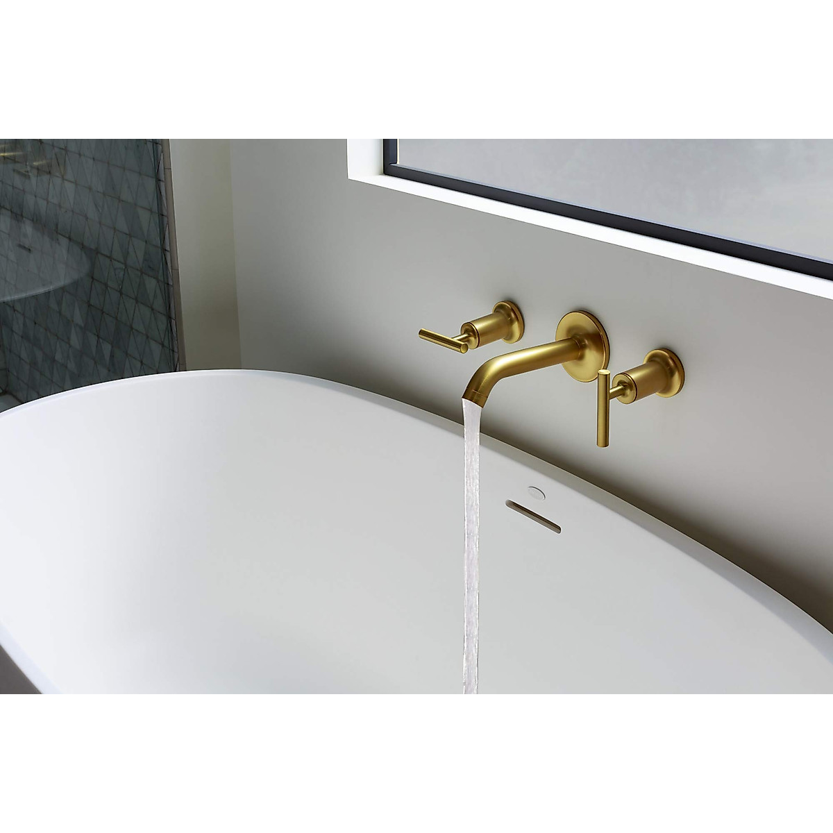 KOHLER K-T14429-4-BL Purist® Deck- or Wall-Mount High-Flow Bath Valve Trim with Lever Handles