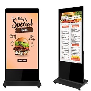 ZLPOWER 65" Digital Kiosk Non Touchscreen Digital Signage Kiosks Interactive Displays Floor Standing 4K IPS LCD Screen Commercial Totem with Android 11 System Interactive Advertising Media Player