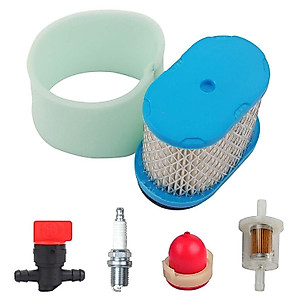 HIFROM Air Filter Spark Plug Fuel Filter Primer Bulb Kit Replacement for 498596 690610 69702 5059H Stens 100-093 John Deere M147431 Pre Filter 273356S