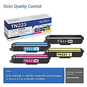 TN223 TN-223 Toner Cartridge Set 1BK/1C/1M/1Y - 4 Pack TN 223 Toner Cartridge Compatible Replacement for Brother TN223 HL-3210CW 3230CDW 3270CDW 3230CDN 3290CDW MFC-L3710CW Printer, TN2234PK