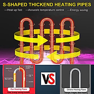 Deep Fryer with Removable Basket and Lid, 1500W 6.34QT Electric Fryers, Stainless Steel Countertop Oil Fryer for Home Kitchen Restaurant, Ideal for French Fries, Fish, Chicken, Wings