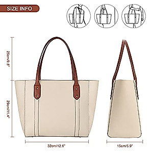 BERTASCHE Women Tote Bag with Purse Orgainzer, Soft PU Leather Handbag Shoulder Satchel Bag Purse