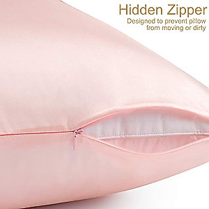 uxcell 100% Charmeuse Pure Silk Pillowcase Pillow Case Cover for Hair & Skin 350TC 19 Momme (1-Piece) Pink Travel(14x20inch)