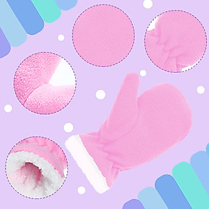 SATINIOR 6 Pairs Polar Toddler Fleece Ski Mittens Gloves Winter Gloves kids Fleece Mittens for boys and girls (Black, Royal Blue, Navy Blue, Rose Red, Wine Red, Pink), Medium