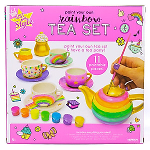 Just My Style Paint Your Own Rainbow Tea Set by Horizon Group USA Multi