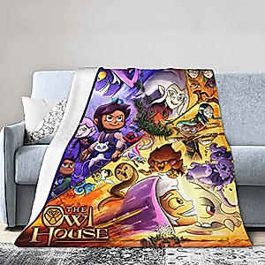 atgzfdr The Owl Anime House Blanket Throw Blankets Ultra Soft Flannel Lightweight Throws for Couch, Bed,All Seasons Use 60"x50"