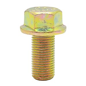 (5pcs) BelMetric M12X1.25X25mm JIS Hex Head Flange Bolt 17mm Wrench, Class 10.9 Plated Yellow Zinc for Automobile, Motorcycle, and Mechanical Applications BF12X1.25X25YLW
