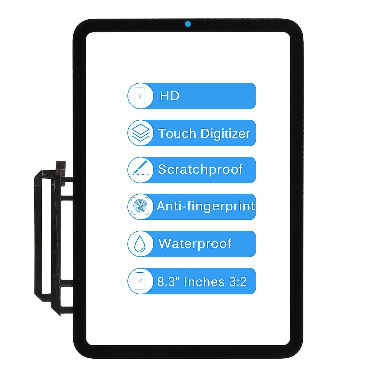 for iPAD Mini 6 Screen Replacement 2021, 8.3inch for IPAD Mini 6TH Generation Screen Rerplacement Kit A2567 Sensor Touch Parts A2568 Digitizer A2569 Outer Glass Panel Full Repair +Tepmered Glass