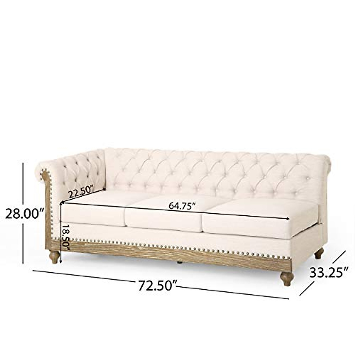 Christopher Knight Home Castalia Sectional, Beige + Dark Brown