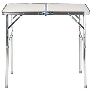 Trademark Innovations Lightweight Adjustable Portable Folding Aluminum Camp Table with Carry Handle