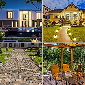 2 Pack Solar Garden Lights, Fake Rock Lights for Outdoor Pathway Yard, Solar Waterproof Decorative Rocks Lantern for Landscape Decor Brown