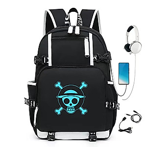 Anime Luminous Large Capacity Backpack One Piece School Bag Cosplay Bookbag