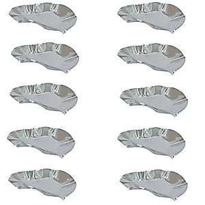 HAN SHENG 10 Pcs Stainless Steel Grillable Oyster Shells Baked Clams Shells Scallop Shells Seafood Plates for Grill Oven Campfire