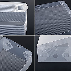 kilofly 15 Kids Women Smart Storage Containers Foldable Clear Shoe Box Set