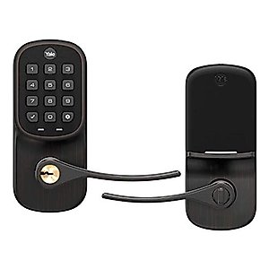 Yale Assure Lever - Z-Wave Smart Door Lever for Keyless Access (for doors with no deadbolt) - Works with Ring Alarm, Samsung SmartThings and More - Bronze