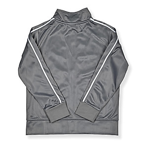 Cheetah Boys Tricot 2-Piece Track Suit Set - Jacket and Pants, Concrete/Black, 14/16