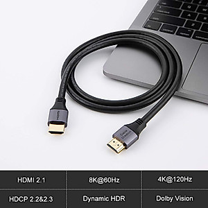 CableCreation 8K HDMI Cable 3.3FT/1m, HDMI to HDMI Cable 8K@60Hz, eARC HDR HDCP 2.2 2.3 for MacBook Pro 2021, TV, 8K UHD TV, PS5, PS4, Xbox, Laptop, PC, DVD, Projector