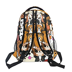 ALAZA Cute Doodle Dog Print Animal Large Backpack for Kids Boys Girl School Personalized Laptop iPad Tablet Travel School Bag with Multiple Pockets