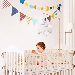 Baby Crib Mobile Arm - Wooden Baby Mobile Crib Holder for Mobile Hanging Baby Crib Attachment for Nursery Decor