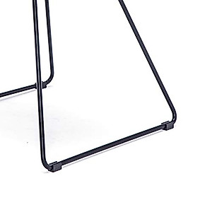 AC Pacific Metal Dining Chairs with Faux Leather Seat Pad, Modern Stackable Indoor Outdoor Stool for Kitchen, Patio, Bistro and Bar, Set of 2, Matte Black