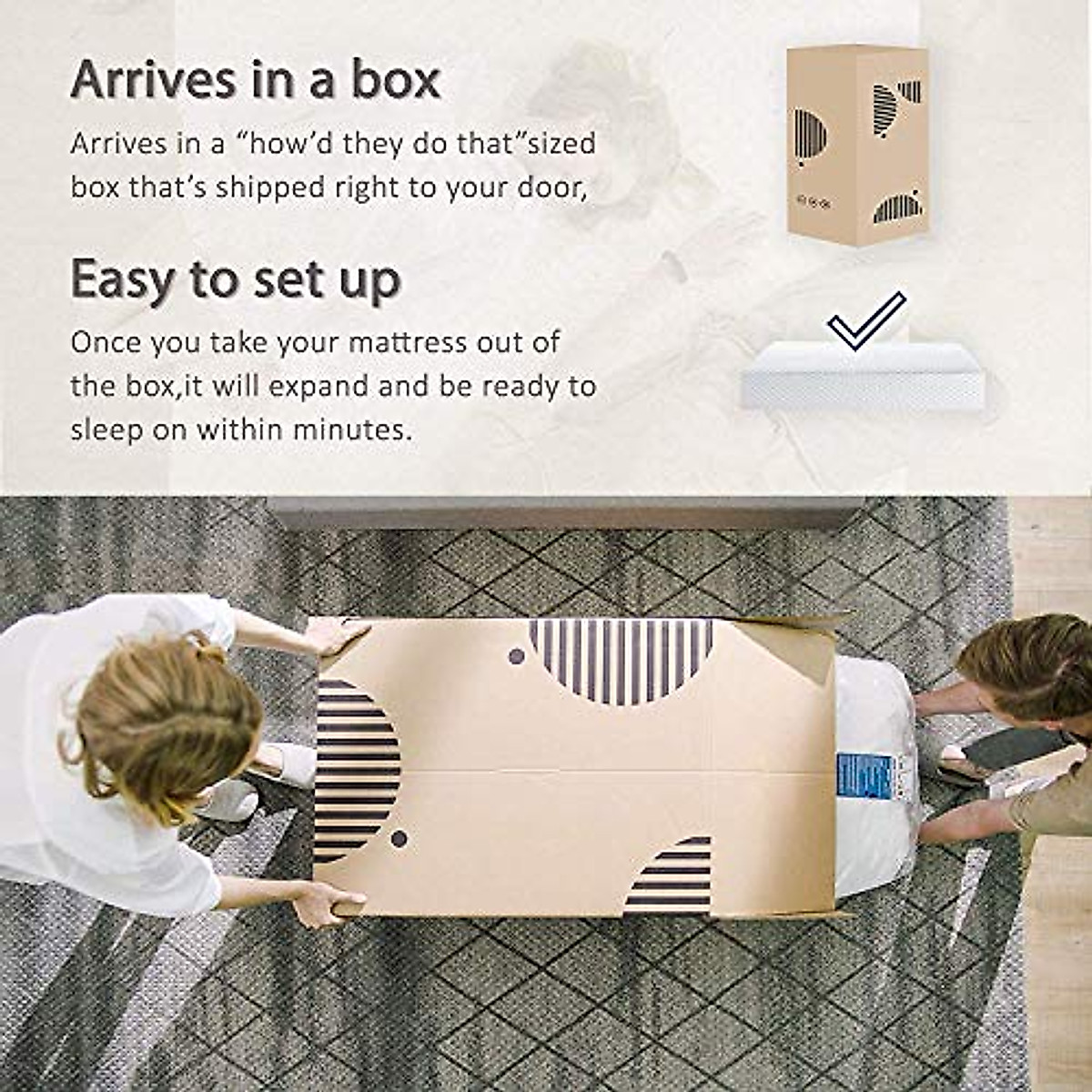 SOFTSEA 12 Inch Memory Foam Mattress, Gel Infushed/Medium Firm Comfort/Mattresses in a Box, Twin