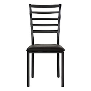 Lexicon Arin Faux Leather Metal Frame Dining Chairs (Set of 4), 19" SH, Black