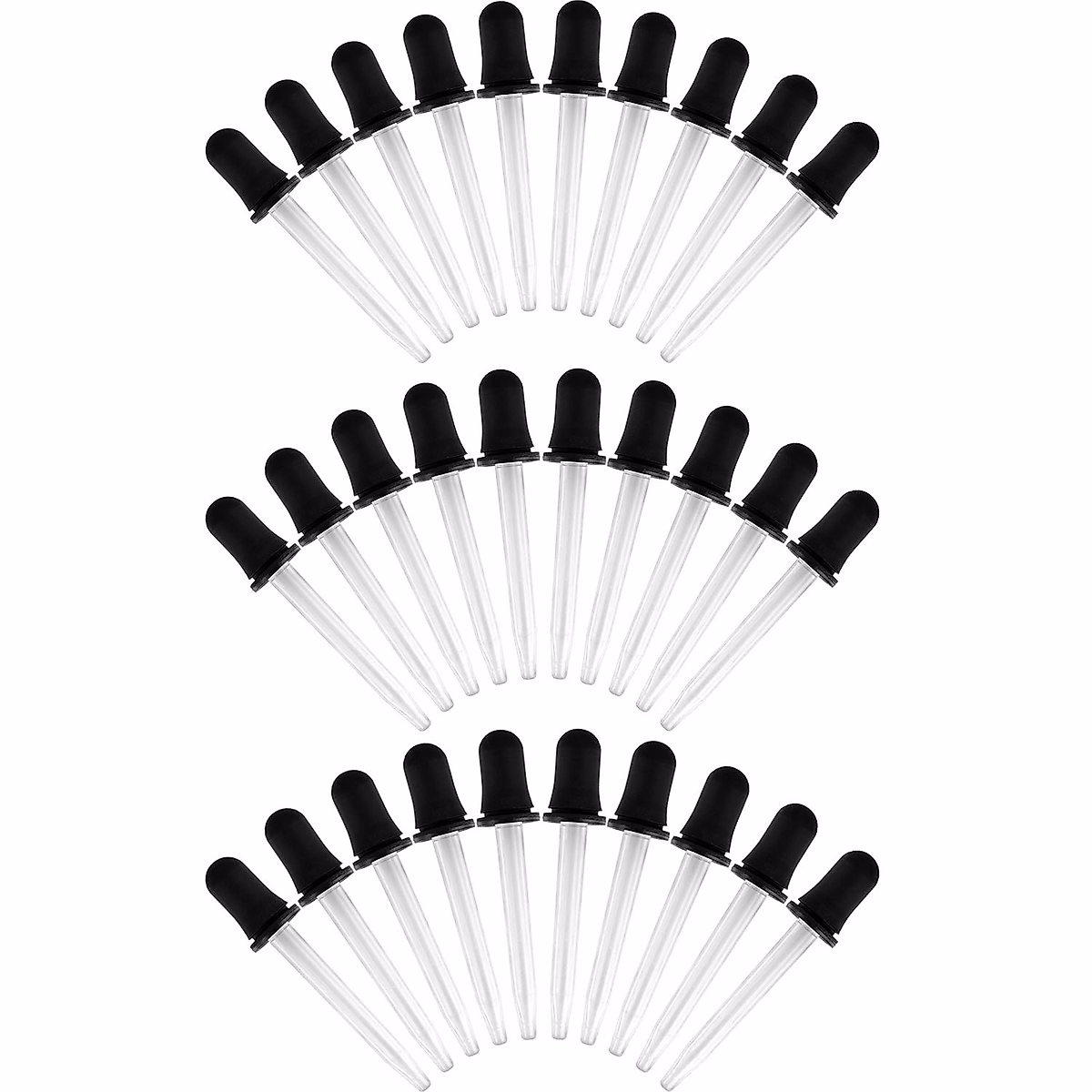 eBoot Plastic Transfer Pipettes Eye Droppers for Lab Science Art Essential Oil with Silicone Bulb (30)