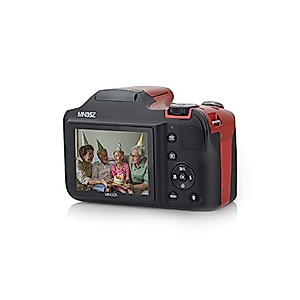 Minolta 20 Mega Pixels WiFiDigital Camera with 35x Optical Zoom & 1080p HD Video Optical with 3-Inch LCD, 4.8 x 3.4 x 3.2, Red (MN35Z-R)