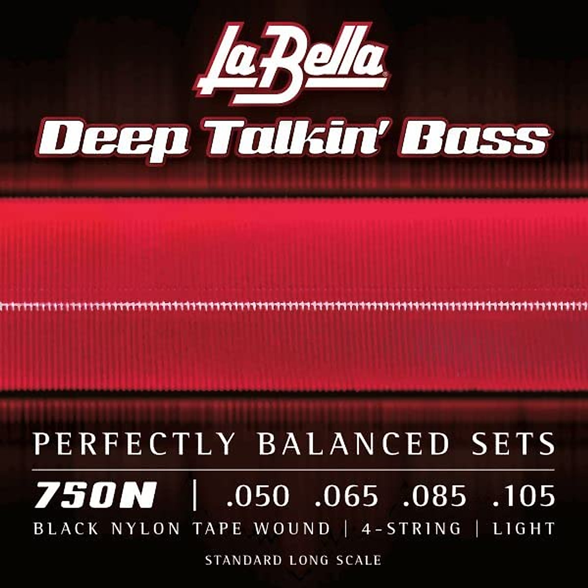 La Bella 750N Deep Talkin' Black Nylon Tape Wound Bass Guitar String 50-105