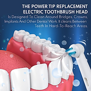 Replacement Toothbrush Heads for Oral B Braun - Ortho and Power Tip Brush Heads Compatible with Oralb Electric Toothbrush - Good for Braces, Crowns, Bridges 20 Pk. Fit The Oral-B Pro 1000, Kids Plus
