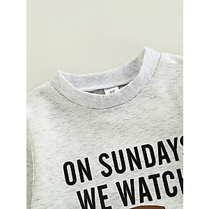 BULINGNA Newborn Infant Baby Boy Girl Sweatshirt Romper Funny Letters Print Long Sleeve One-Piece Bodysuit Fall Clothes (Light Gray, 12-18 Months)