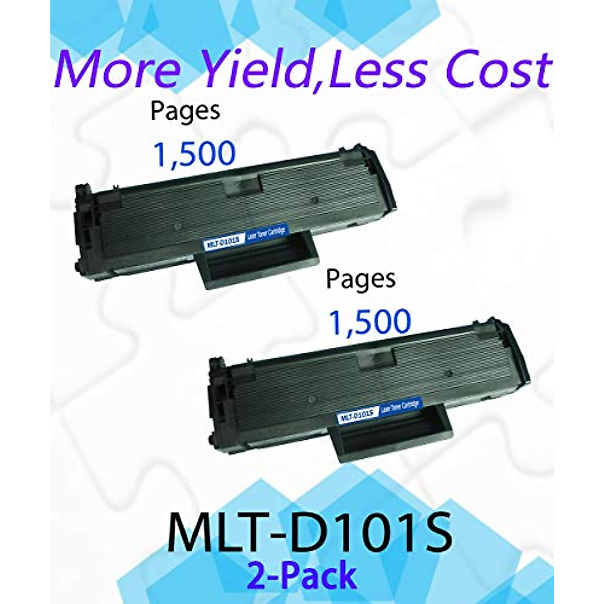 (2-Pack, Black) Compatible MLT-D101S D101S Toner Cartridge 101S Used for Samsung ML-2160 ML-2165 ML-2165W SCX-3400 SCX-3400F 3400FW SCX-3405 SCX-3405F 3405FW SF-760P Printer, Sold by EasyPrint