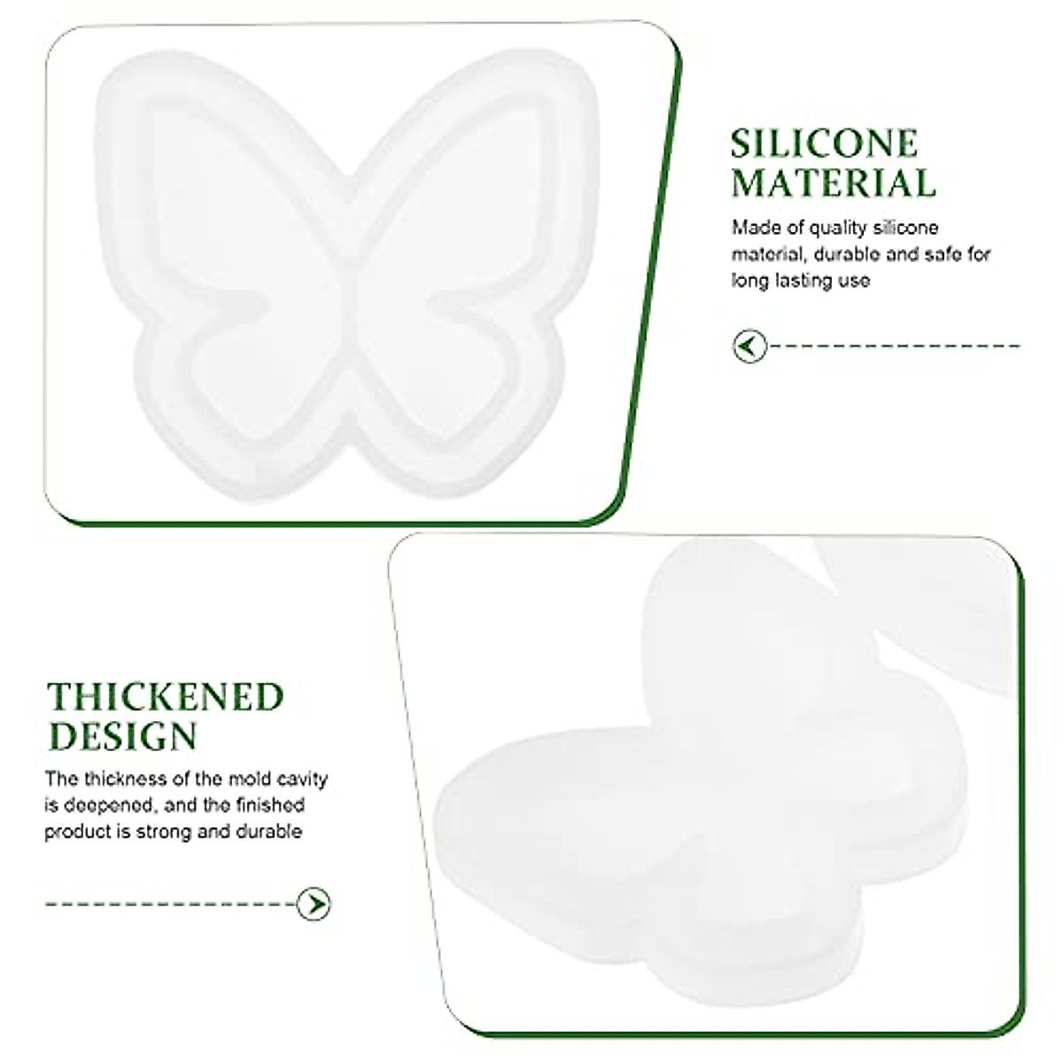 ARTIBETTER 3Pcs/ Set Jewelry Tray Silicone Mold Round Heart Butterfly Shape Trinket Tray Resin Molds Crystal Epoxy Casting Mold for DIY Rings Jewelry Dish