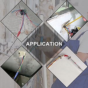 Boeray 11' Fiberglass Running Electrical Wire Cable Pulling Fish Tape Kit with 5 Different Attachments and Fish Tape Tool in a Carrying Case