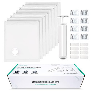 3D Printer Filament Vacuum Storage Kits, SUNLU 8 PCS Filament Storage Bags for 3D Printer Filament, Remove Moisture from Damp Filaments, Spool Storage Sealing Bags Kits, 32 * 34CM(12.59 * 13.38inch)