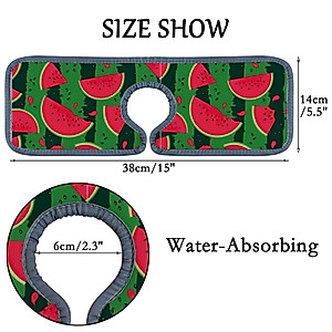 Kitchen Faucet Absorbent Mat 3 Pieces Watermelon Slices Stripes Faucet Sink Splash Guard Bathroom Counter and RV,Faucet Counter Sink Water Stains Preventer