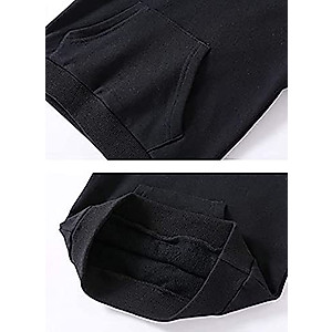 Noubeau Toddler Baby Boys Girls Unisex Casual Hoodies Kids Solid Pullover Hooded Classic Plain Pocket Sweatshirt (Black, 2 Years)