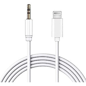 Aux Cord for iPhone 11 12 13, 3.3ft White [Apple MFi Certified] Lightning to 3.5mm AUX Audio Cable Compatible with iPhone 13 12 11 XS XR X 8 7 6 for Home Car Stereo/Headphone/Speaker, Support All iOS