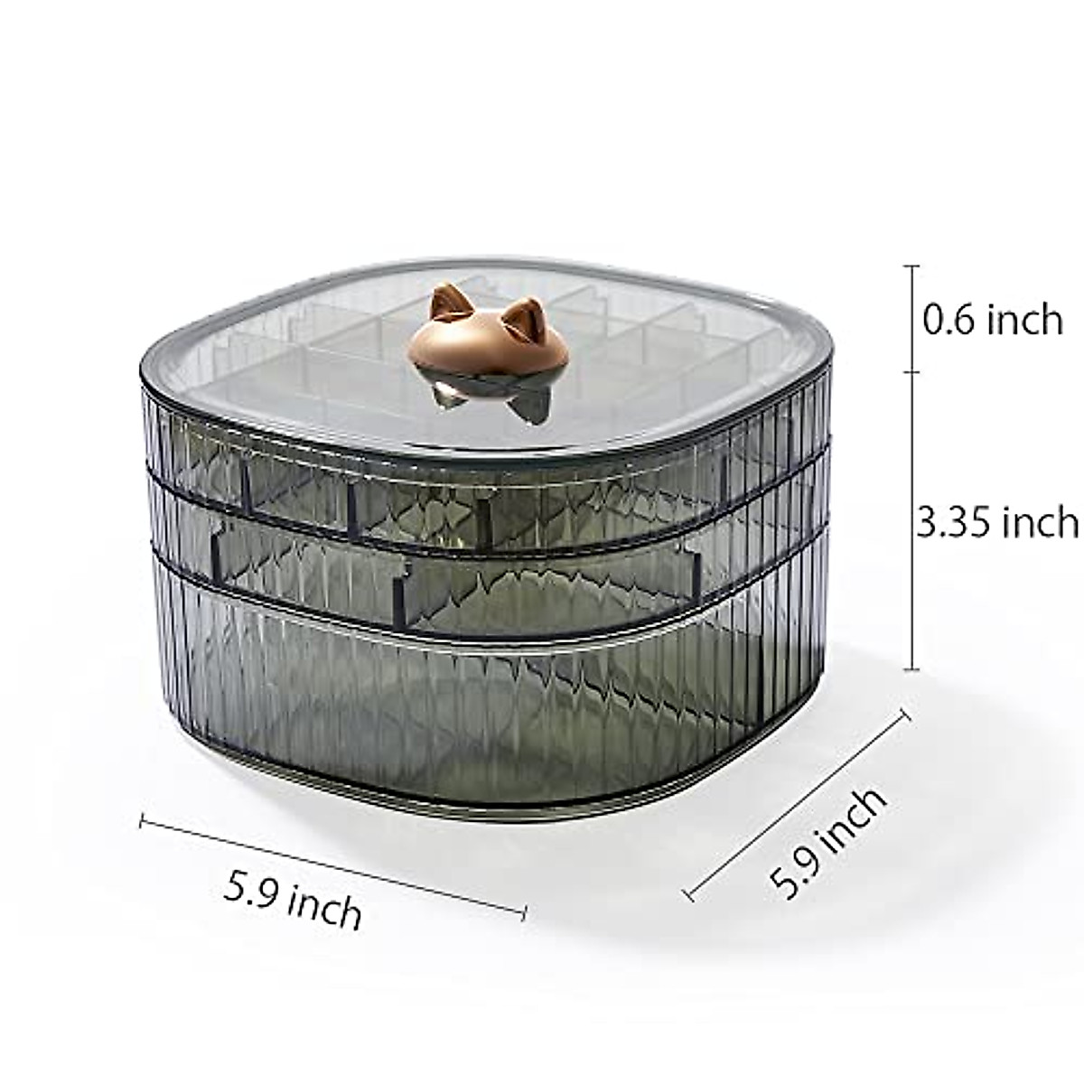 Sunkaioo Acrylic Jewelry Organizer,Stackable 3-Layers Clear Jewelry Box with Lid,Jewelry Boxes for Women Girls,Earring Organizer Display Holder for Earrings Ring Studs Bracelet Necklace Crafts(Green)