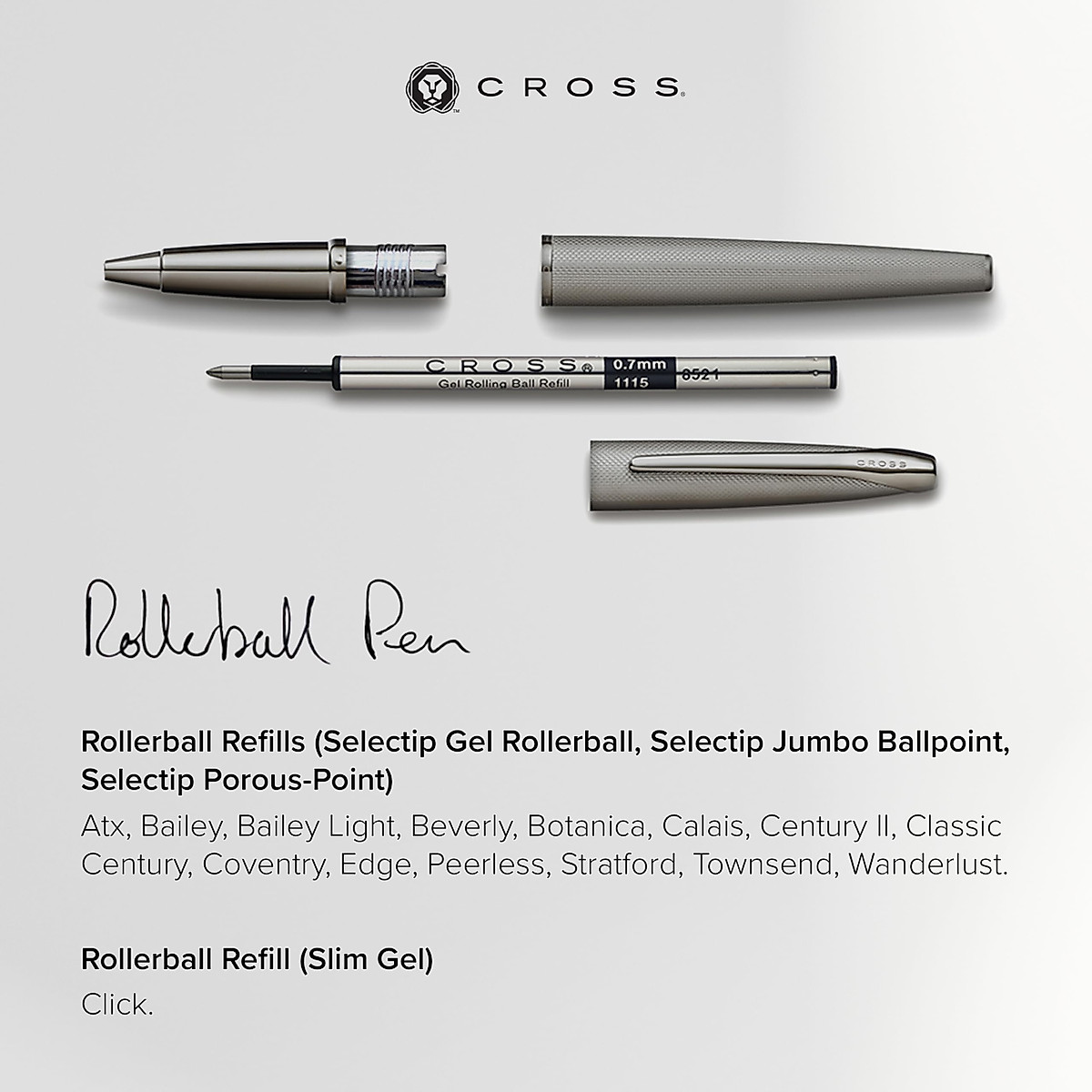 Cross Selectip Gel Rollerball Pen Refill - Blue - Dual Pack