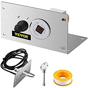 VEVOR Fire Pit Gas Burner Spark Ignition Kit, 300K BTU Fire Pit Ignition System, Stainless Steel Fire Pit Igniter, with 1/2'' Key Valve with Key and Leads & Ground Wire Silver
