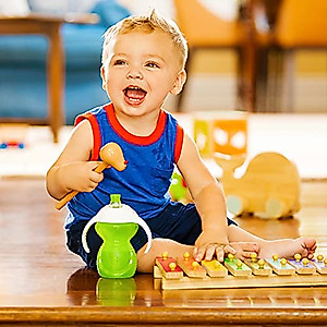 Munchkin® Click Lock™ Bite Proof Trainer Cup, 7 Ounce, 2 Pack, Blue/Green