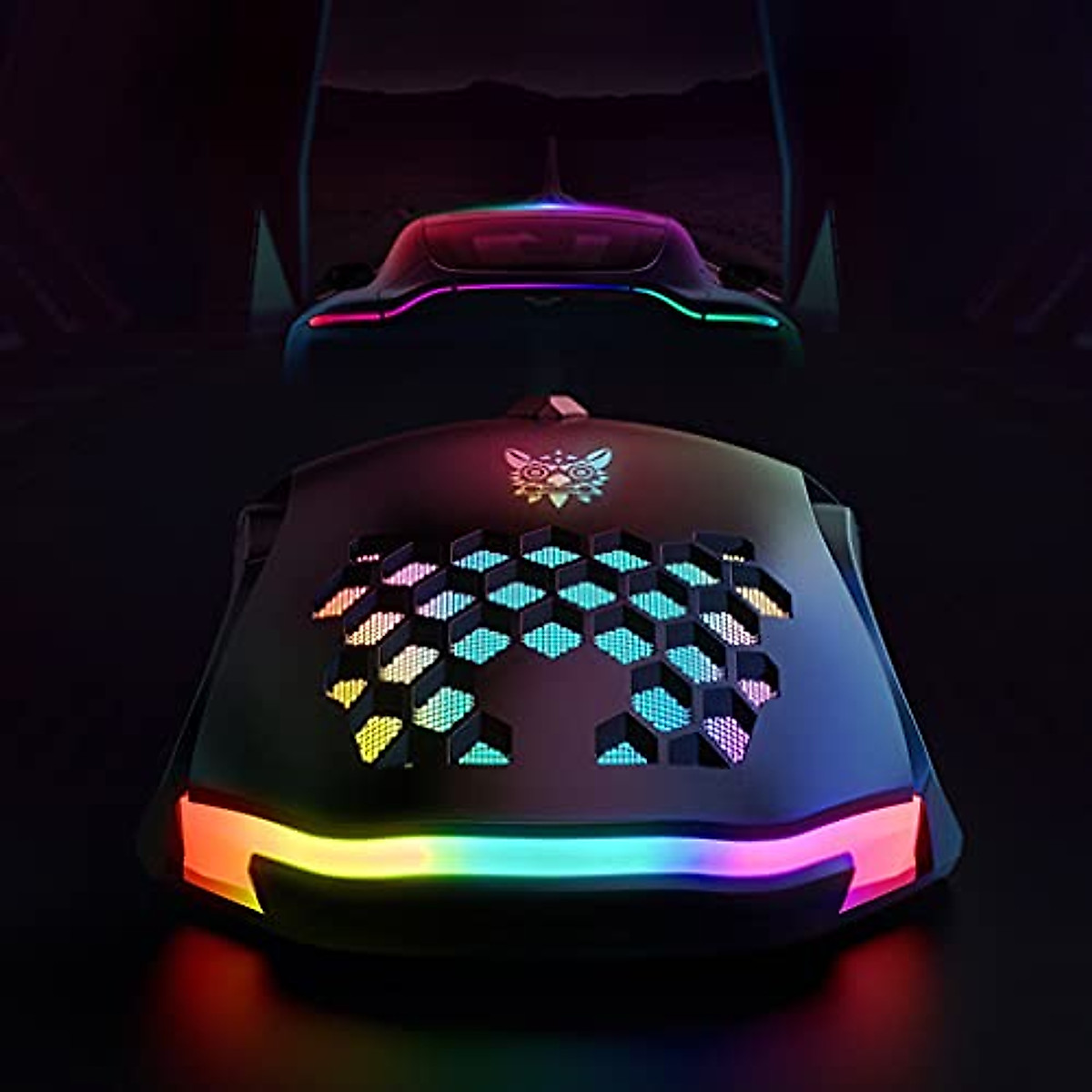 Lazy Pad,uvvy Wired Computer Mice Ergonomic Design Adjustable 6400dpi for Pc Office and Home Rgb Backlit 7 Keys Corded Computer Mouse